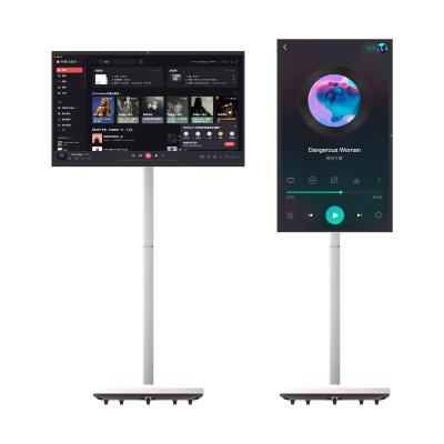 China Smart Portable TV On Wheels Touch Screen 24