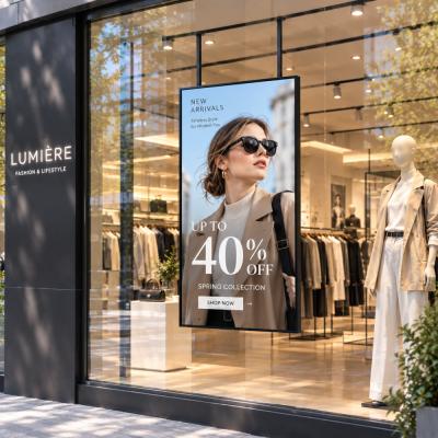 China Window LCD Display 55'' Android Digital Signage Advertising Screen For Store Window for sale