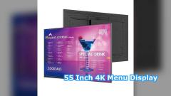 55 Inch Digital Menu Board 4K LCD Signage