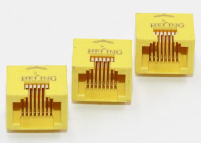 China Gele Kleur 8 de Schakelaar Unshielded Duurzame THT Steun van de Speld Rechte hoek RJ45 Te koop