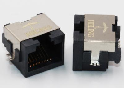 China Half Shielded 1 x 1 RJ45 SMT Connector Tab Up Lightweight For Networking Products for sale