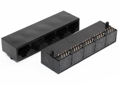 China Os conectores múltiplos de abrigo pretos R Unshielded do porto RJ45/A completamente - fure a montagem à venda