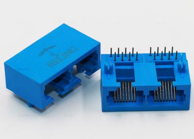 中国 RJ45 1x2 2の港RJ45のメス コネクタのRoHSの保護されていない証明書 販売のため