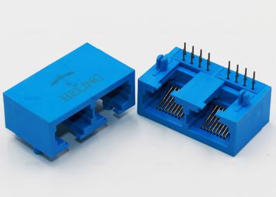 中国 RJ45 1x2 2の港RJ45のメス コネクタのRoHSの保護されていない証明書 販売のため