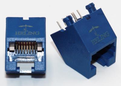 China Right Angle RJ45 Female Connector Tab Up Rj45 Female Socket RoHS Compliant for sale