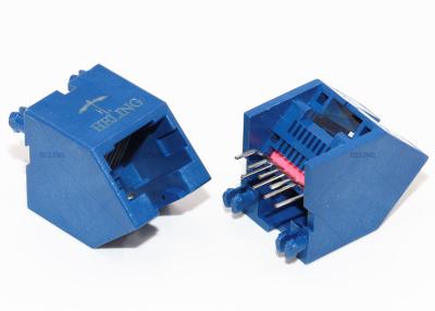 China Right Angle RJ45 Female Connector Tab Up Rj45 Female Socket RoHS Compliant for sale