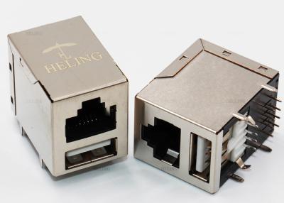Cina Connettore ad angolo retto femminile 8P8C RJ45 magnetico con i tubi Y/di G LED in vendita