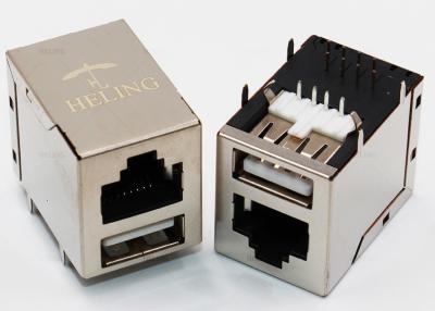 Cina Connettore ad angolo retto femminile 8P8C RJ45 magnetico con i tubi Y/di G LED in vendita