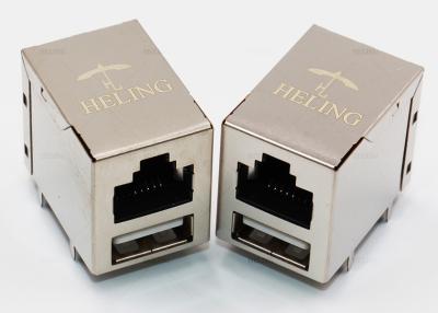 Cina Connettore ad angolo retto femminile 8P8C RJ45 magnetico con i tubi Y/di G LED in vendita