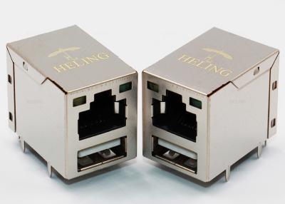 China Basis 10/100 van de Rechte hoek8p8c RJ45 Vrouwelijke Schakelaar - T Magnetisch met LEIDENE van G/Y Pijpen Te koop