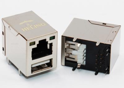China Basis 10/100 van de Rechte hoek8p8c RJ45 Vrouwelijke Schakelaar - T Magnetisch met LEIDENE van G/Y Pijpen Te koop