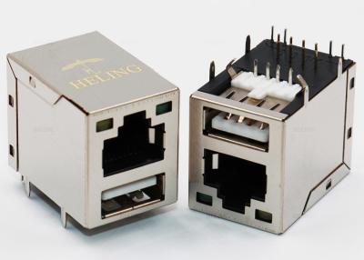 China Basis 10/100 van de Rechte hoek8p8c RJ45 Vrouwelijke Schakelaar - T Magnetisch met LEIDENE van G/Y Pijpen Te koop