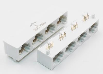 Cina Connettori multipli MJ5688L-W014-BRN1 del porto dell'alloggio THT Rj45 della resina dell'ABS in vendita