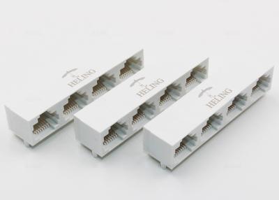 Cina Connettori multipli MJ5688L-W014-BRN1 del porto dell'alloggio THT Rj45 della resina dell'ABS in vendita