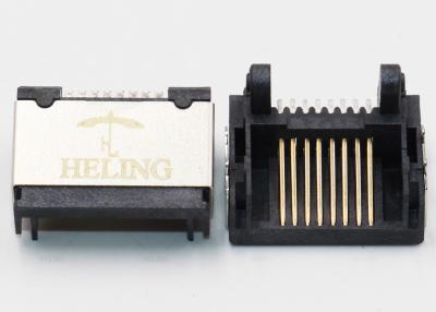China Single Port Shielded SMT RJ45 Connector R / A 50 U
