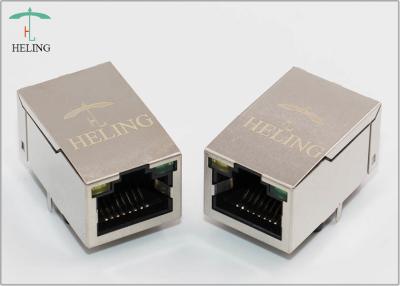 China 100Mb RJ45 Female Connector 1 X 1 Port With LED Tab Up For VOIP Gateway Setup / Router for sale