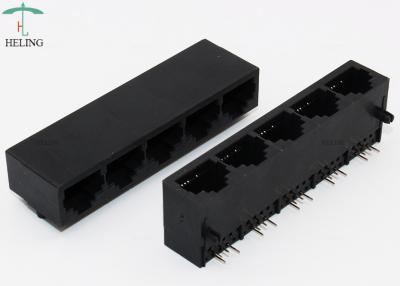 中国 1 x 5側面の記入項目RJ45のメス コネクタ保護されていないタブTHTのはんだ 販売のため