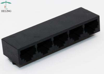 中国 1 x 5側面の記入項目RJ45のメス コネクタ保護されていないタブTHTのはんだ 販売のため