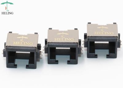 China Brass Shielded Low Profile RJ45 , Tab Up Female Lan SMT Connector RJ45 Waterproof for sale