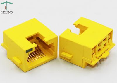 Cina Fermaglio di grado RJ45 di giallo 90 con il singolo tubo del LED per il router di Ethernet in vendita