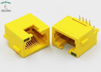 Cina Fermaglio di grado RJ45 di giallo 90 con il singolo tubo del LED per il router di Ethernet in vendita