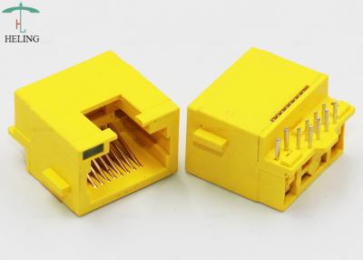 Cina Fermaglio di grado RJ45 di giallo 90 con il singolo tubo del LED per il router di Ethernet in vendita