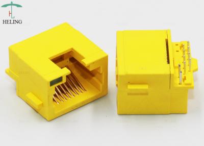 Cina Fermaglio di grado RJ45 di giallo 90 con il singolo tubo del LED per il router di Ethernet in vendita