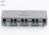 China Multi - Port RJ45 Modular Plug 1 X 4 Right Angle Connector For Network XDSL for sale