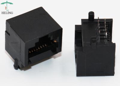 Cina Dell'entrata 10 di Pin RJ45 del fermaglio dell'alloggio tipo nero Unshielded laterale del foro da parte a parte - in vendita