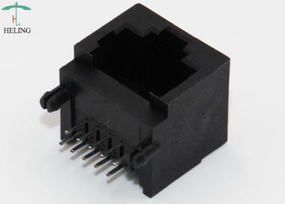 China Seiteneintritt 10 Buchsen-Unshielded schwarze Wohnungs-durch - Loch-Art Pin RJ45 zu verkaufen