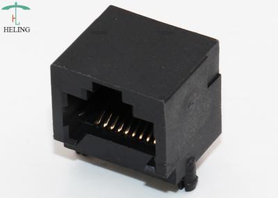 Cina Dell'entrata 10 di Pin RJ45 del fermaglio dell'alloggio tipo nero Unshielded laterale del foro da parte a parte - in vendita