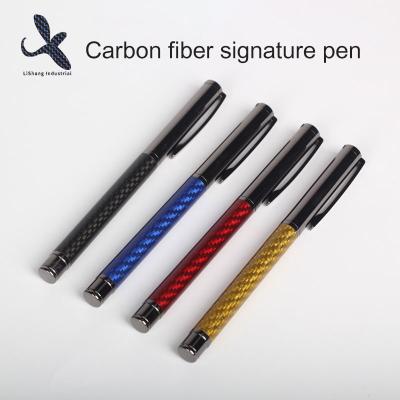 China Logo Custom Luxury Black Metal Ballpoint Pen Gift Carbon Fiber Pen for Business for sale