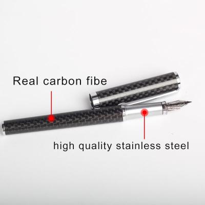 China Luxury Real Carbon fiber Fountain pen for gift pen accept Customized Logo for sale