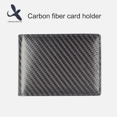 China RFID Blocking Front Pocket Slim Wallet Minimalist Secure Carbon Fiber Credit Card Holder for sale