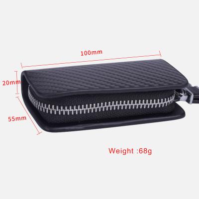 China Custom carbon fiber small zipper car key pouch carbon fiber key wallets smart key holder for sale
