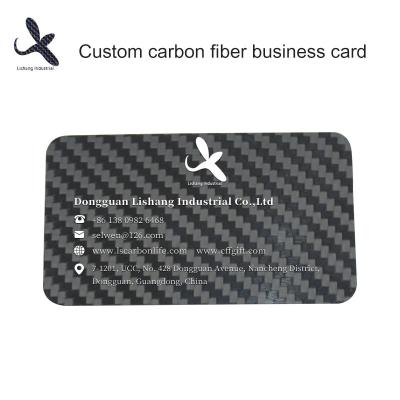 China Customized Carbon Fiber Business Card 100% Carbon Fiber Material 0.2mm thickness for sale