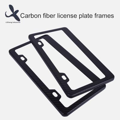 China 100% real Carbon fiber licence plate frame for USA car number plate frames / holder two holes for sale