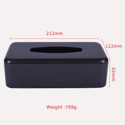 China Car Carbon Fiber Tissue Box Paper With Parking Number Towel Case Tissue Holder for sale