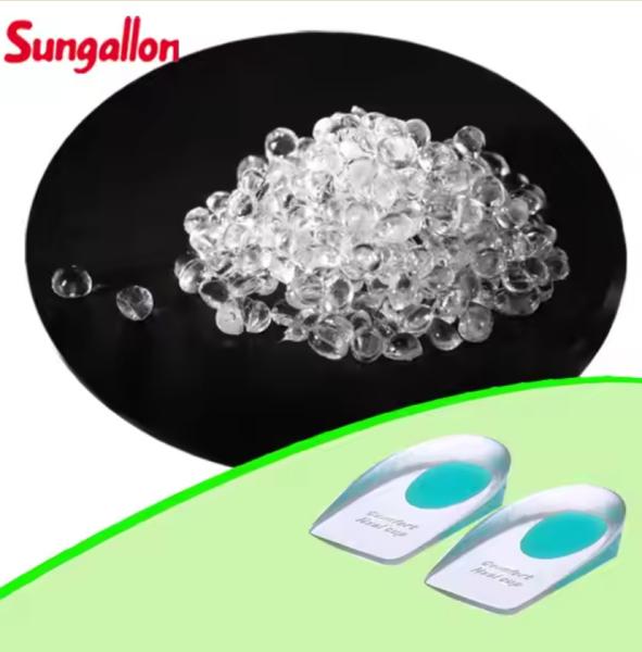 Quality Transparent 95A Hardness Thermoplastic Rubber For Insoles And Foot Care Products for sale