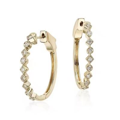 14K 18K  24KGold Plumeria Full Hoop Earrings A Must-Have for Your Jewelry Collection