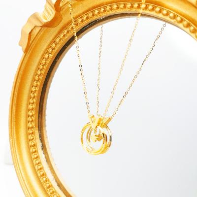 China Elegant Miniature Gold Pendant Necklace Set for sale