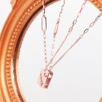 China 18K Solid Real Gold Custom Letter Necklace with 16-18 Inch Chain and 1-1.5cm Pendant Size for sale