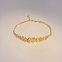 China 18K Solid Rose Gold Heart Bracelet 45cm Adjustable Chain Fine Jewelry for sale
