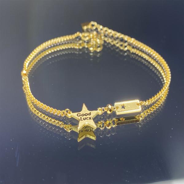 Quality Sophisticated 18K Solid Gold Heart Bracelet for sale