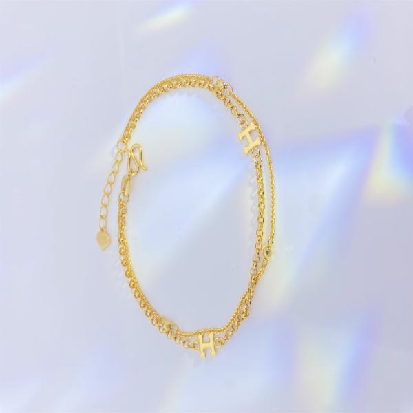 Quality Glamorous Women's Jewelry 18K Solid Gold Heart Bracelet for sale