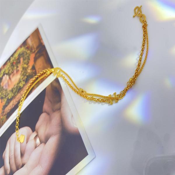 Quality Glamorous Women's Jewelry 18K Solid Gold Heart Bracelet for sale