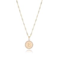 China 18K Gold Initial E Pendant Necklace for Women Custom Size Rose Gold Yellow Gold White Gold for sale