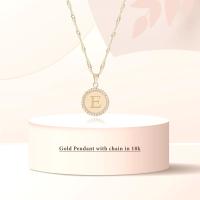China 18K Gold Initial E Pendant Necklace for Women Custom Size Rose Gold Yellow Gold White Gold for sale
