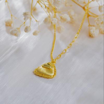 China triangle necklace for 925 sliver gold plating with ring set for sale