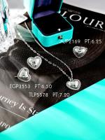 Quality Platinum heart-shaped set necklace & earring & ring new jewelry. for sale